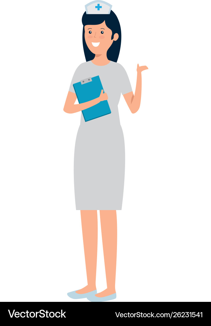 Young nurse female worker character Royalty Free Vector