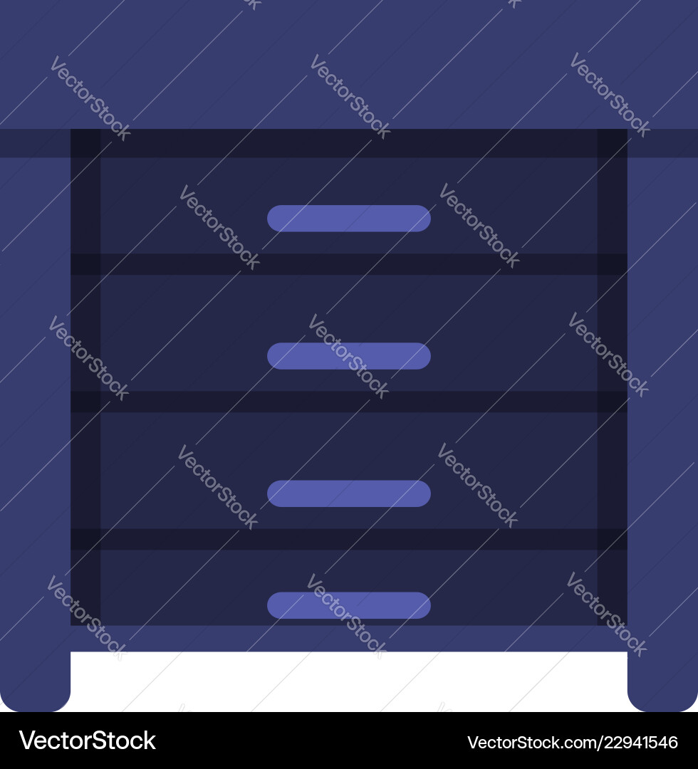 Blue nightstand icon cartoon style Royalty Free Vector Image