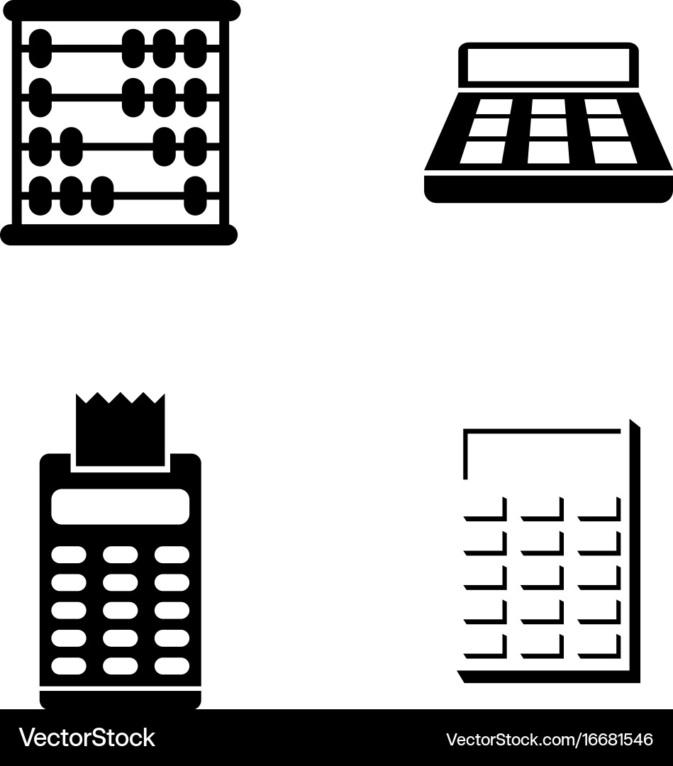 Calculation simple related icons Royalty Free Vector Image