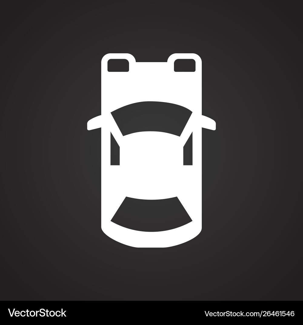 Car top view icon on background for graphic Vector Image