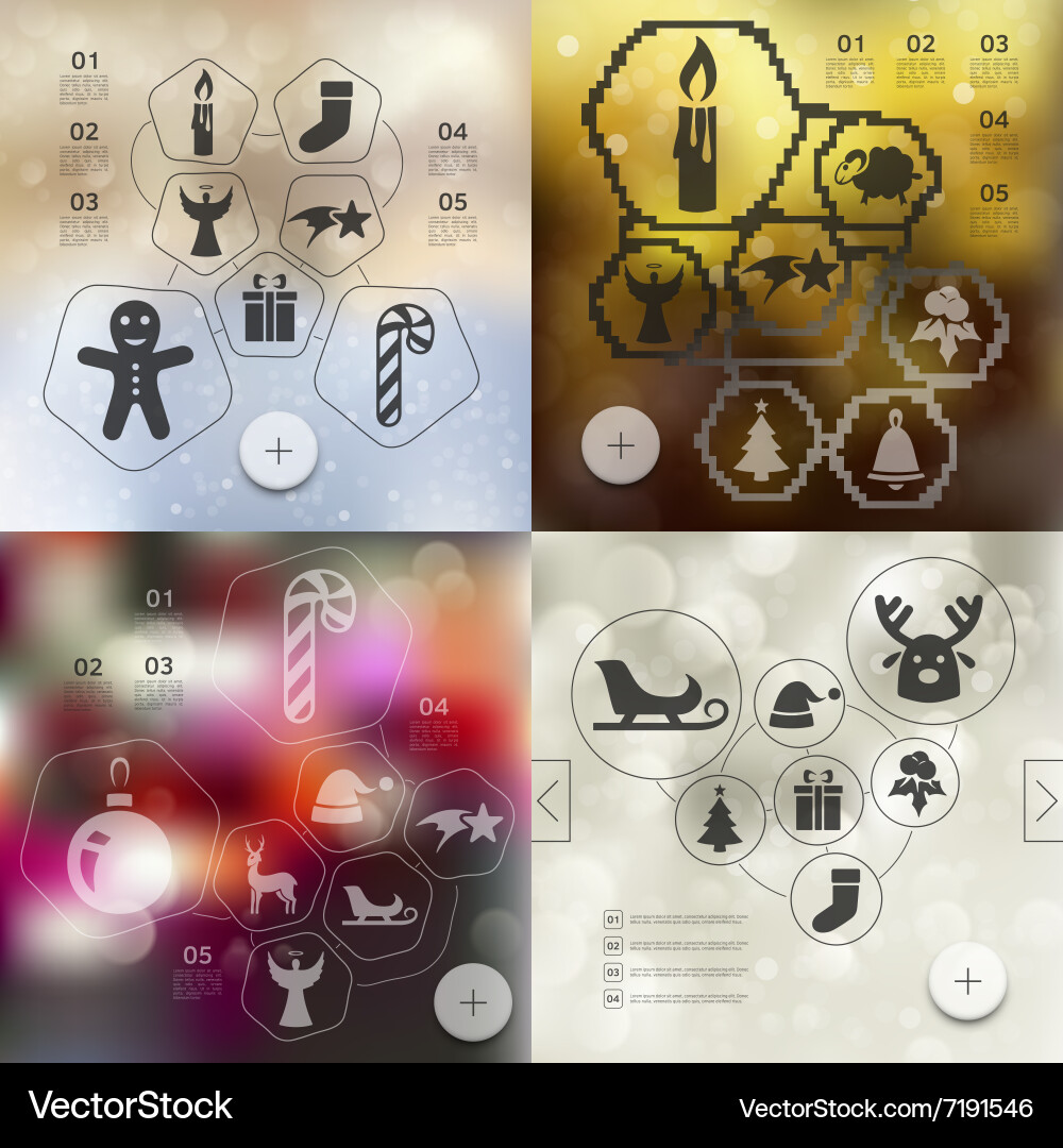 Christmas infographic with unfocused background Vector Image