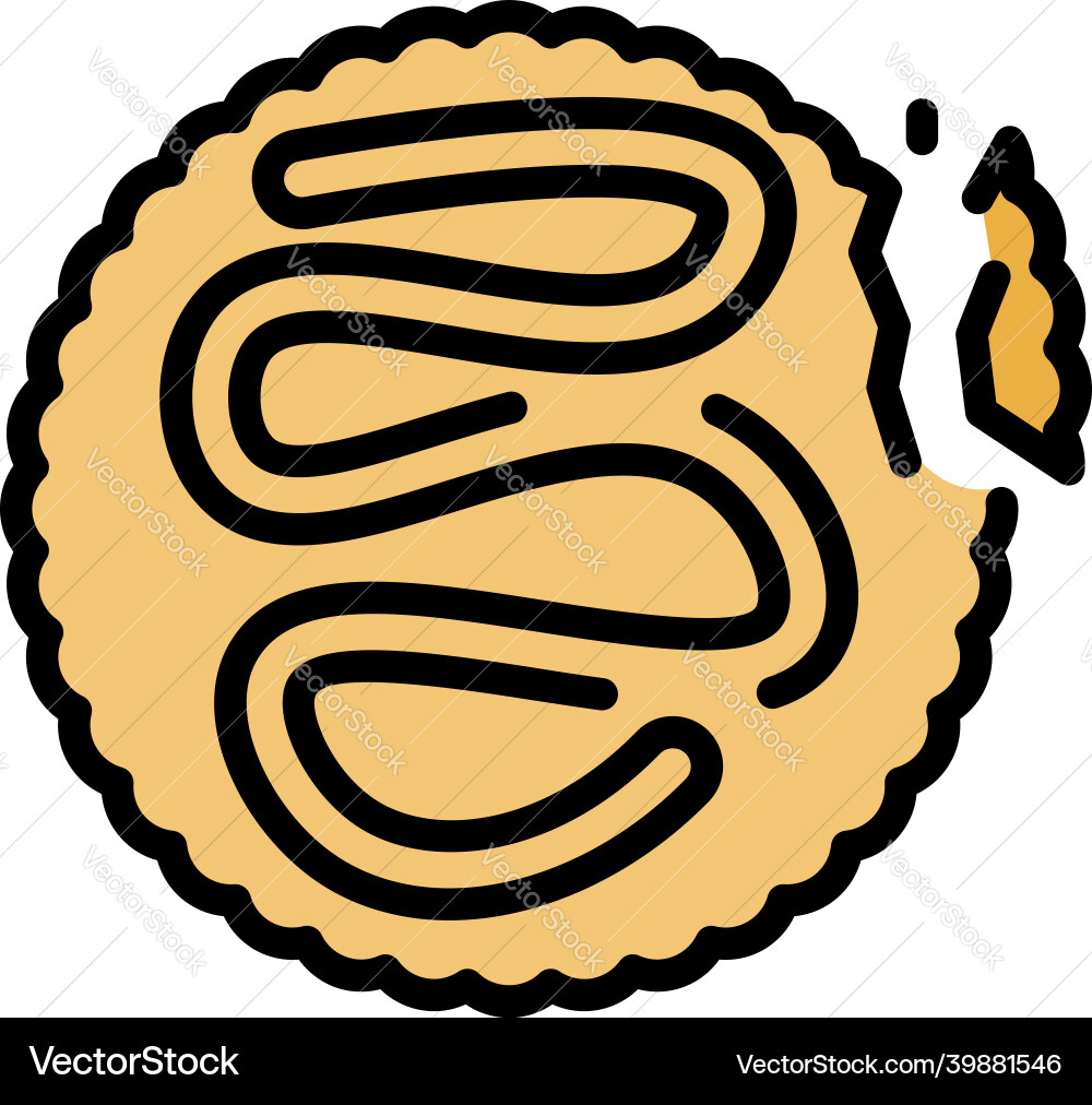 Cream cookie icon color outline Royalty Free Vector Image