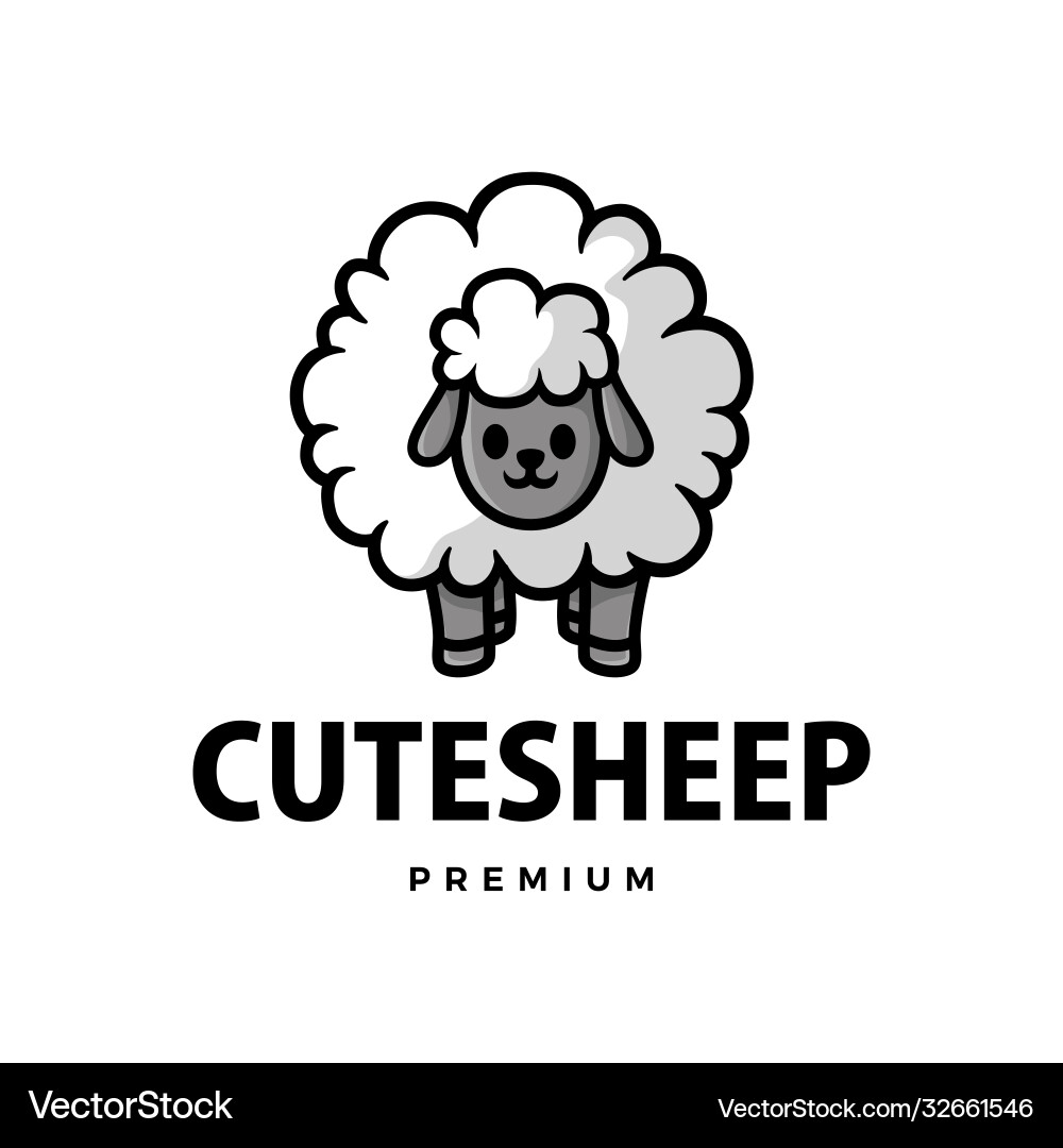 Cute sheep cartoon logo icon Royalty Free Vector Image