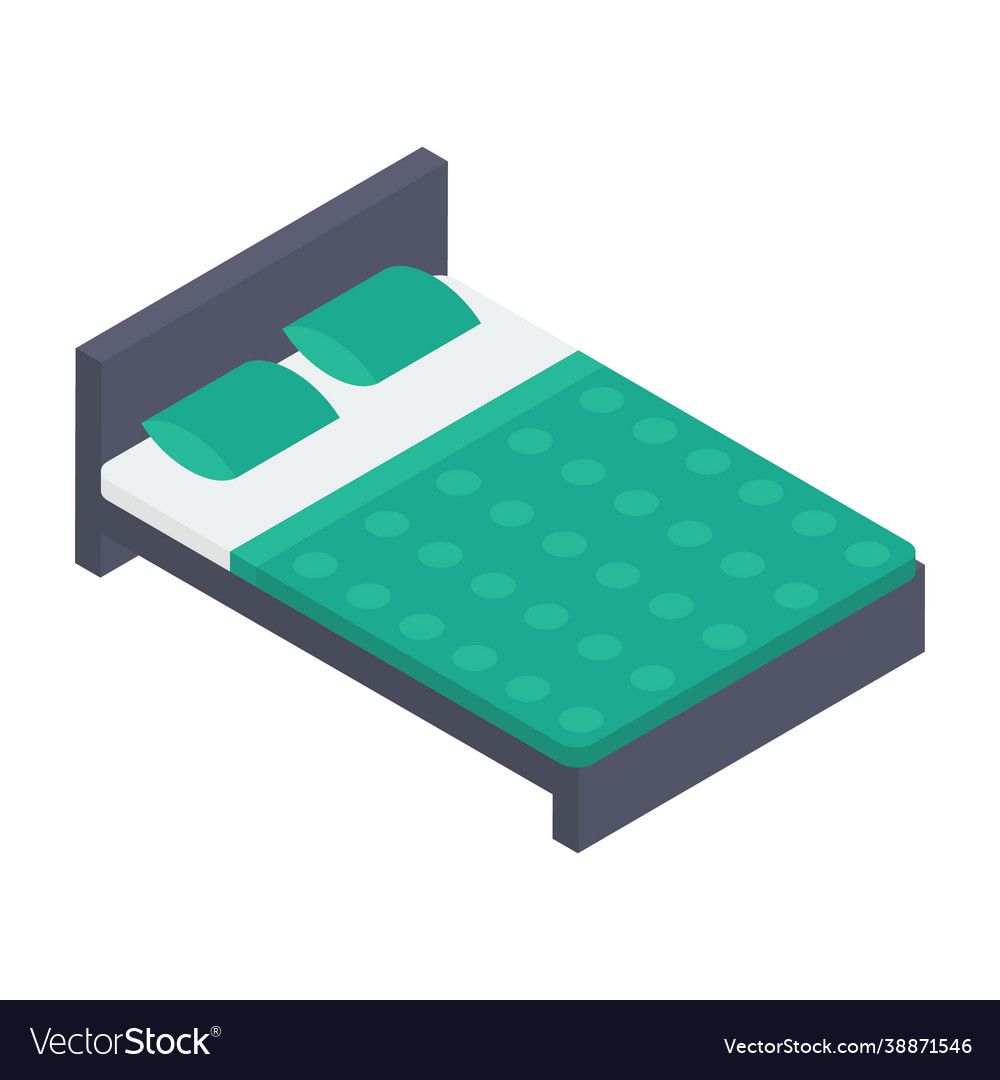 Double bed Royalty Free Vector Image - VectorStock