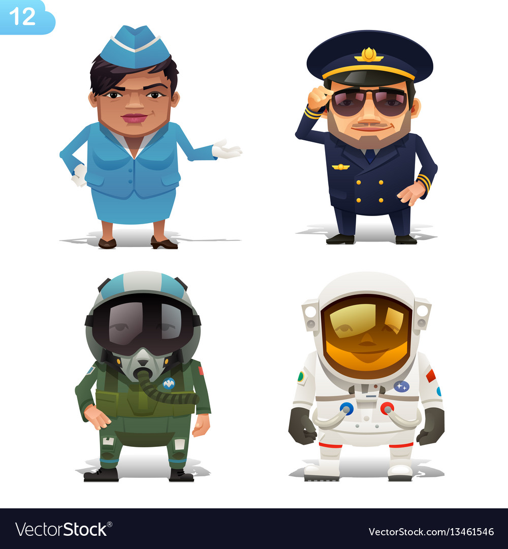 Flight professions set Royalty Free Vector Image
