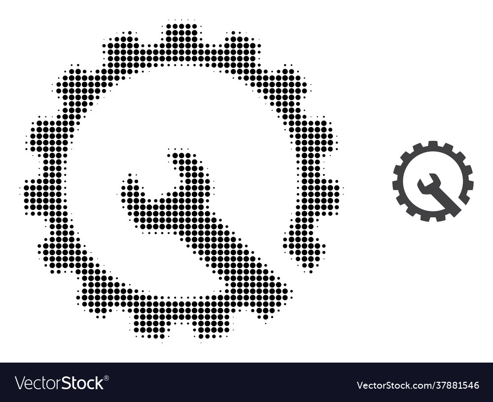Gear repair halftone dot icon Royalty Free Vector Image Gear repair halftone dot icon Royalty Free Vector Image