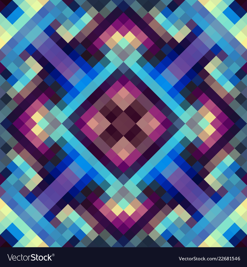 Geometric abstract symmetric pattern in pixel art Vector Image