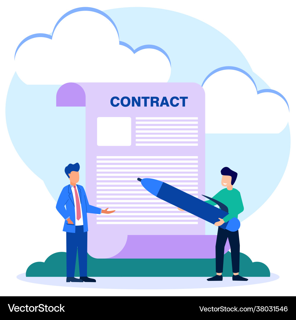 Graphic cartoon character contract Royalty Free Vector Image
