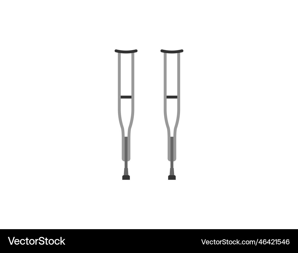 Health crutches icon Royalty Free Vector Image