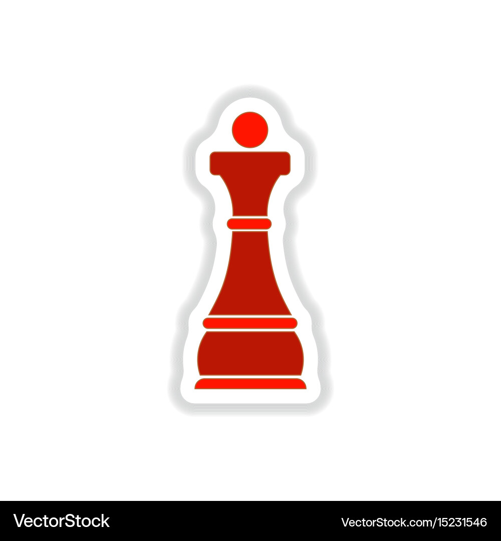 In paper sticker style chess Royalty Free Vector Image