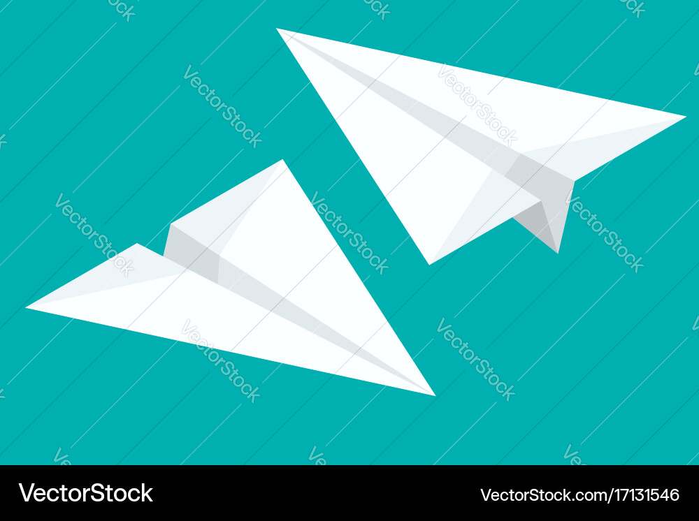 Isometric paper airplane flying on background Vector Image