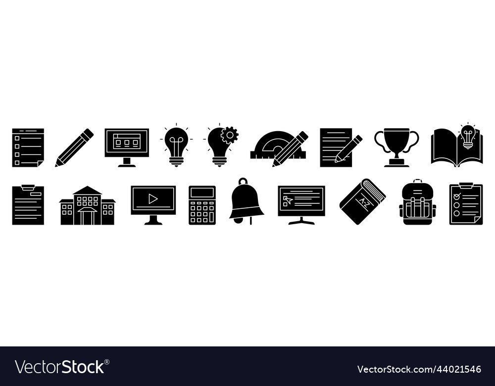 Learning icon set design template Royalty Free Vector Image