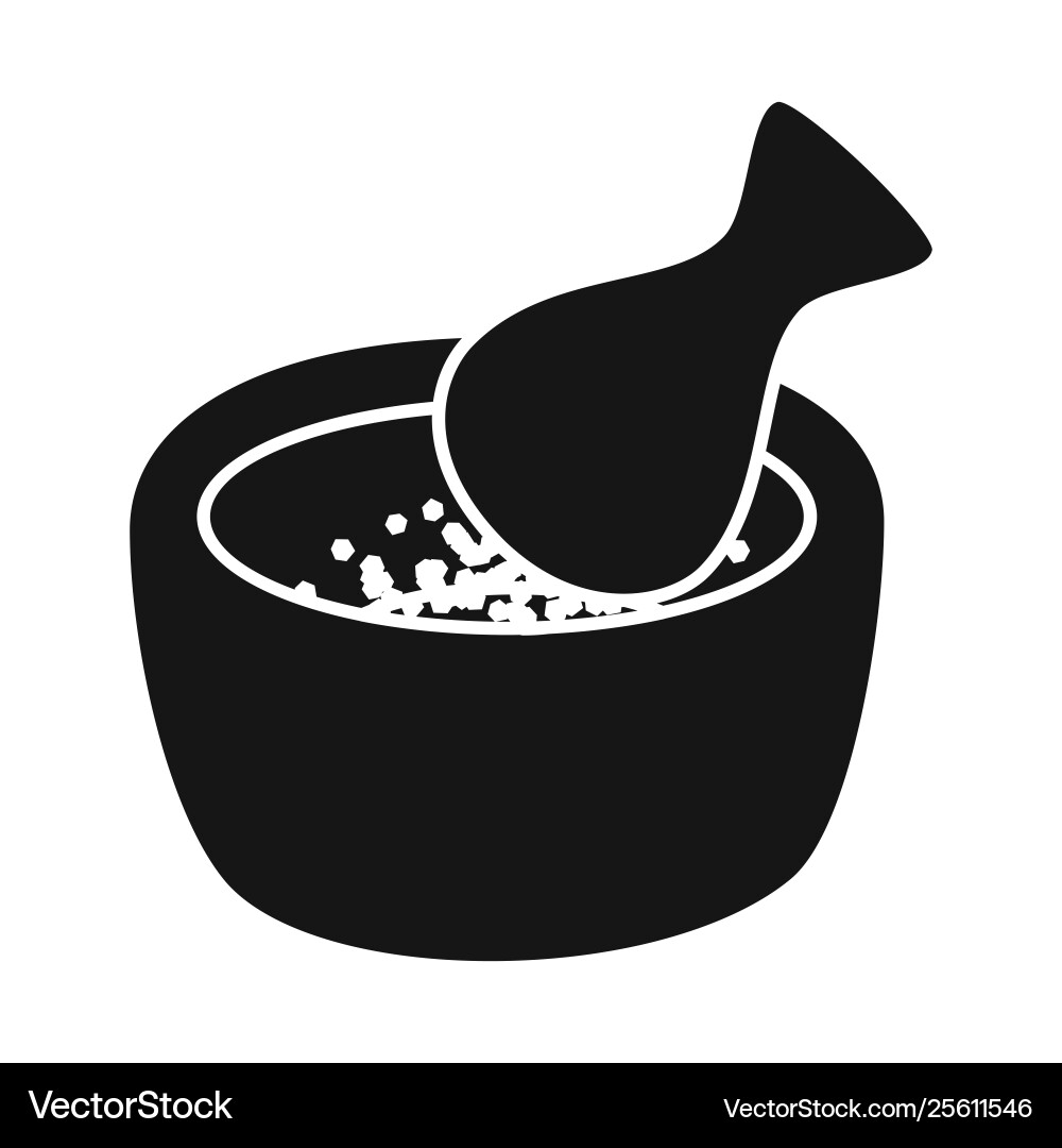 Mortar and seasoning symbol Royalty Free Vector Image