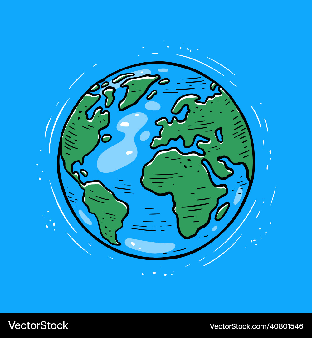 Planet earth world map or globe in cartoon style Vector Image
