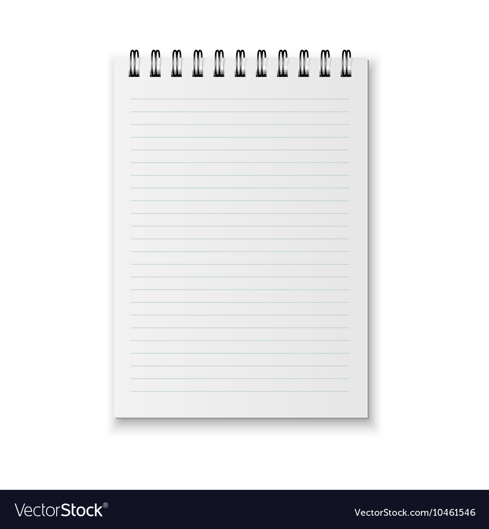 Realistic notebook Royalty Free Vector Image - VectorStock