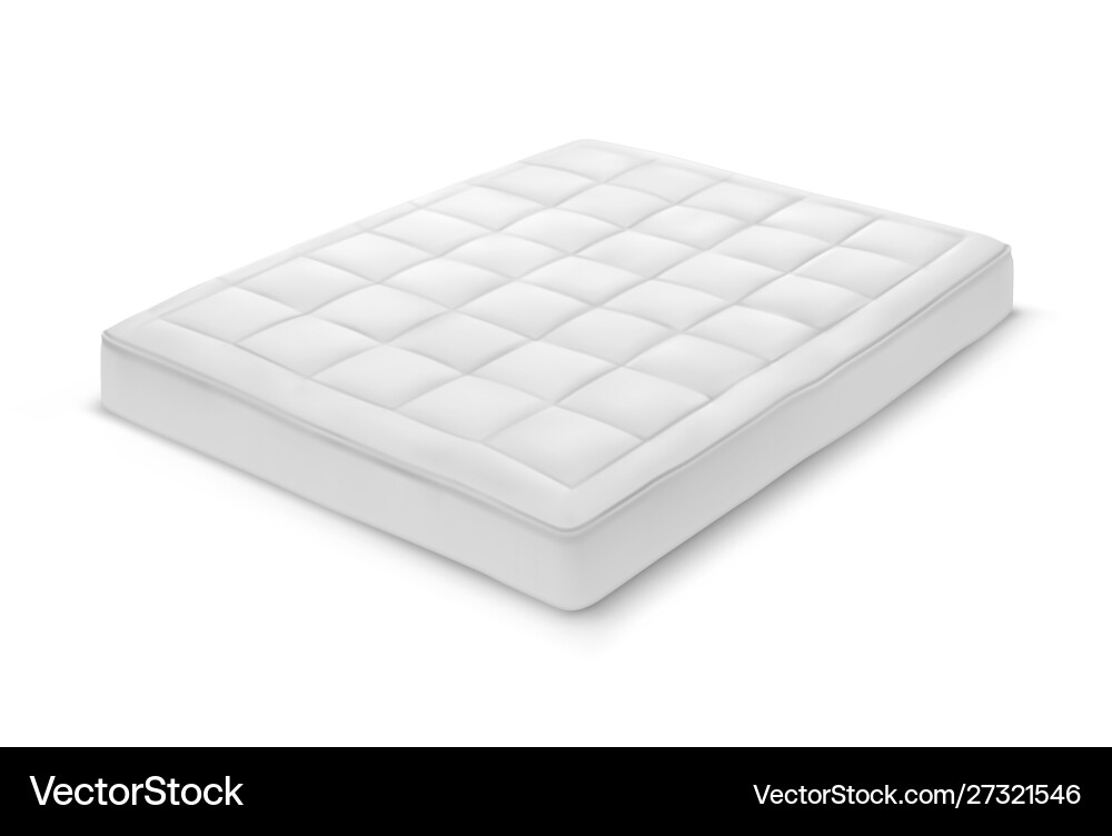 Realistic white mattress with shadow bedroom Vector Image