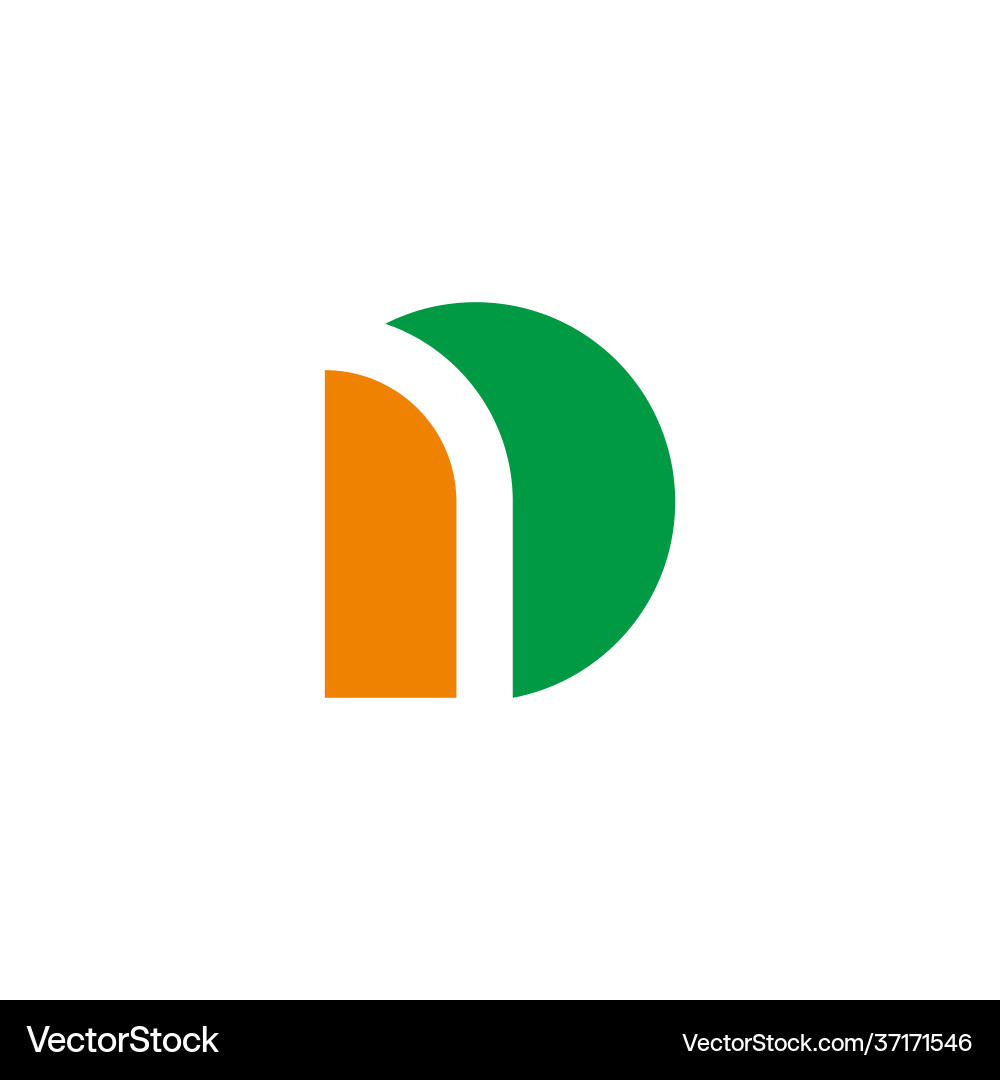 Simple colorful letter d geometric logo Royalty Free Vector
