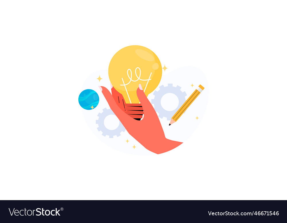 Solution in business solving to look idea concept Vector Image