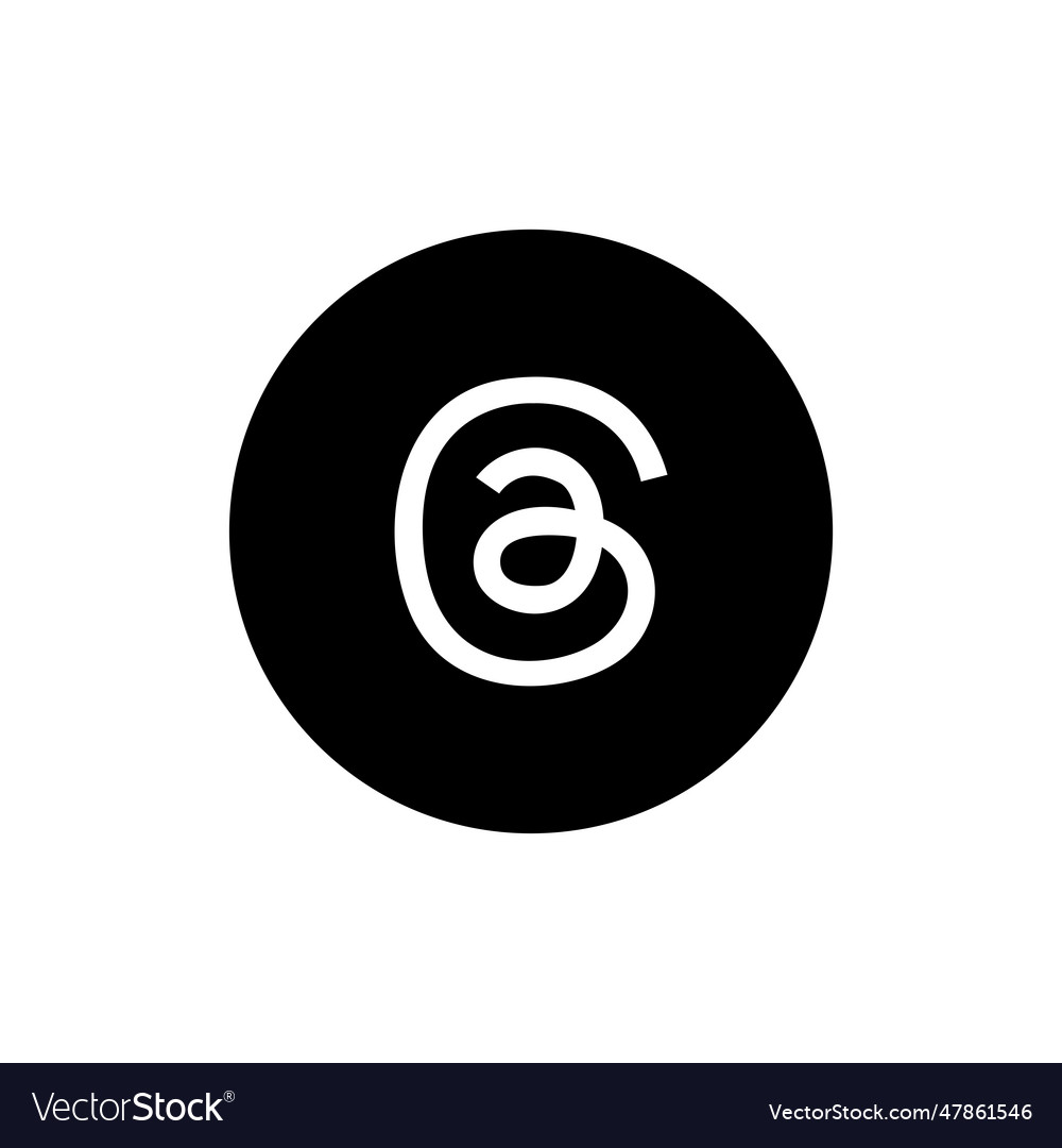 Threads logotype design in flat black and withe Vector Image