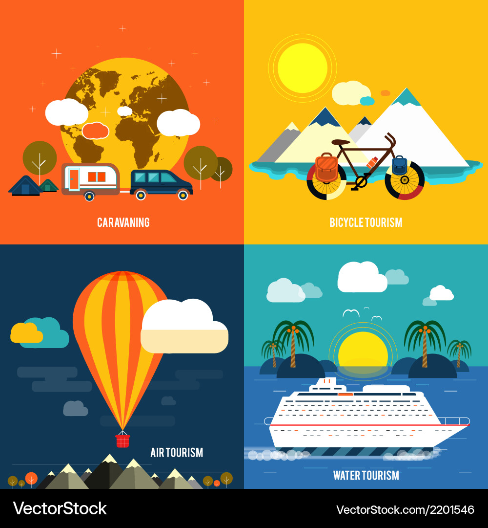Traveling and planning a summer vacation Vector Image