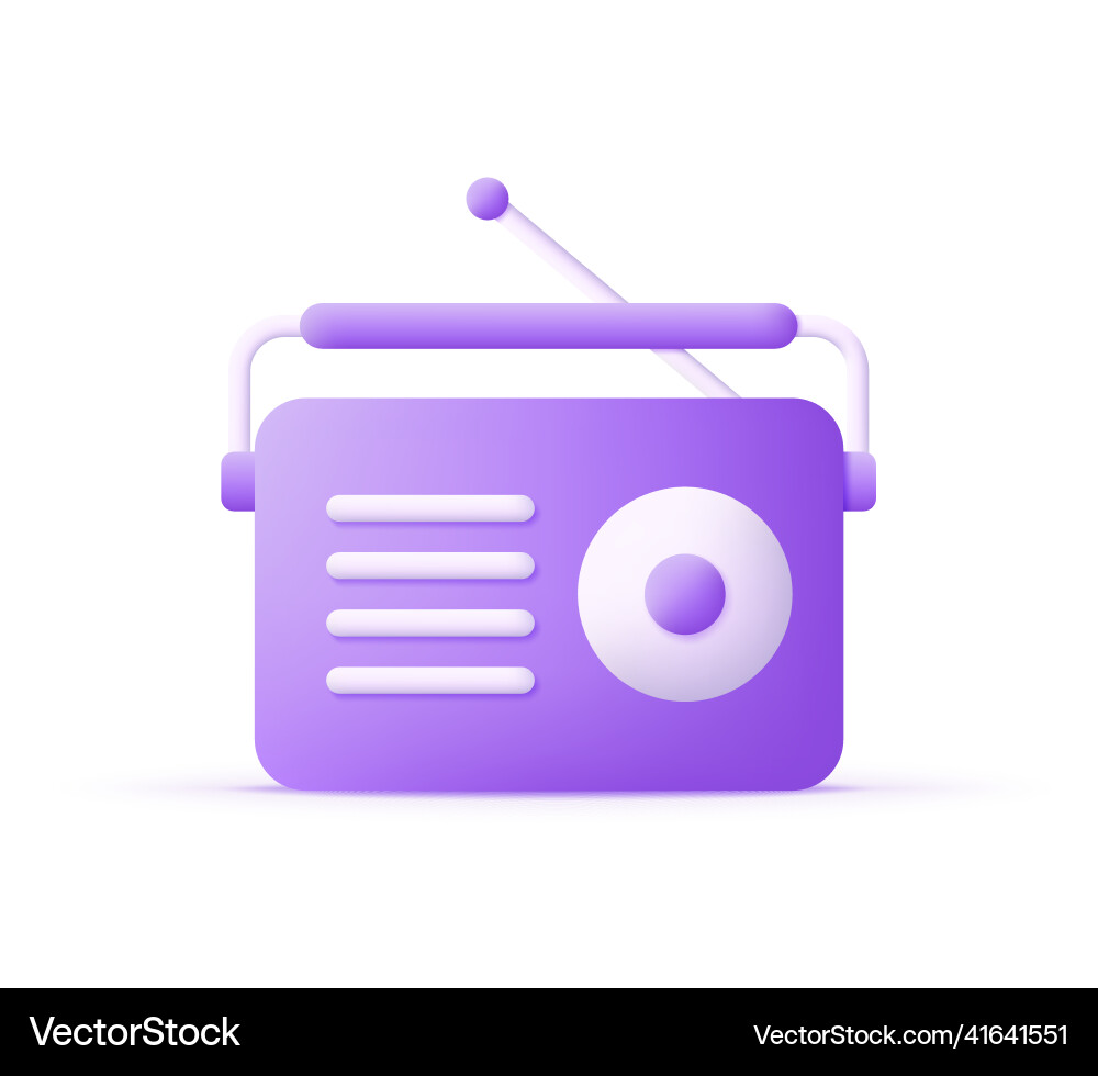 3d radio isolated on white background Royalty Free Vector