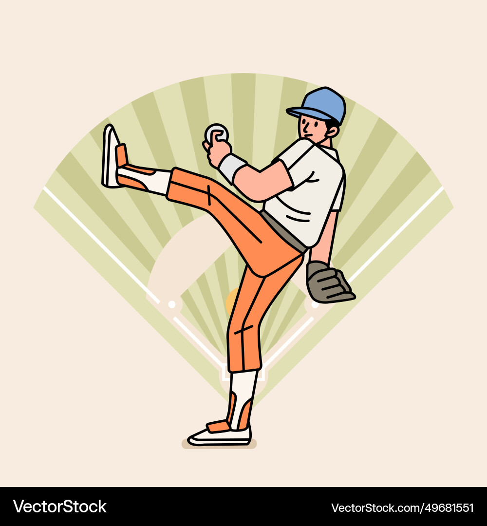 Baseball character players action athlete Vector Image