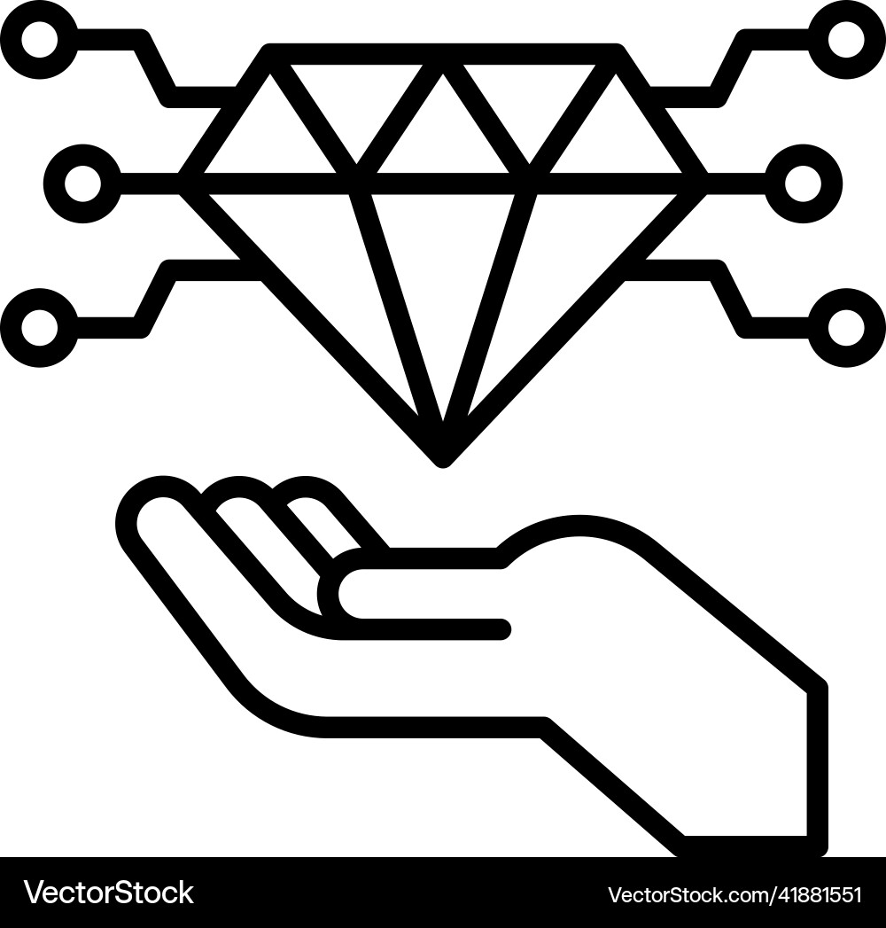 Diamond hand icon crypto related Royalty Free Vector Image