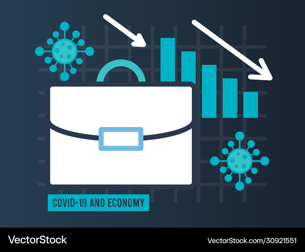 Economic recession infographic with statistics Vector Image