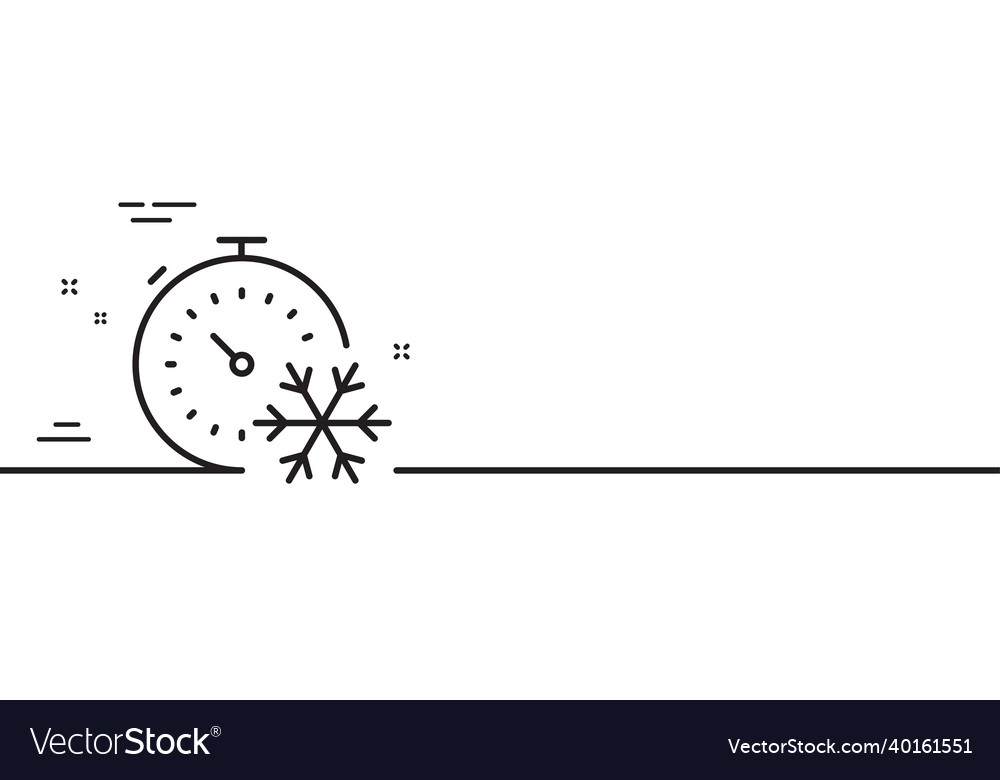 Freezing timer line icon ac cold temperature sign Vector Image