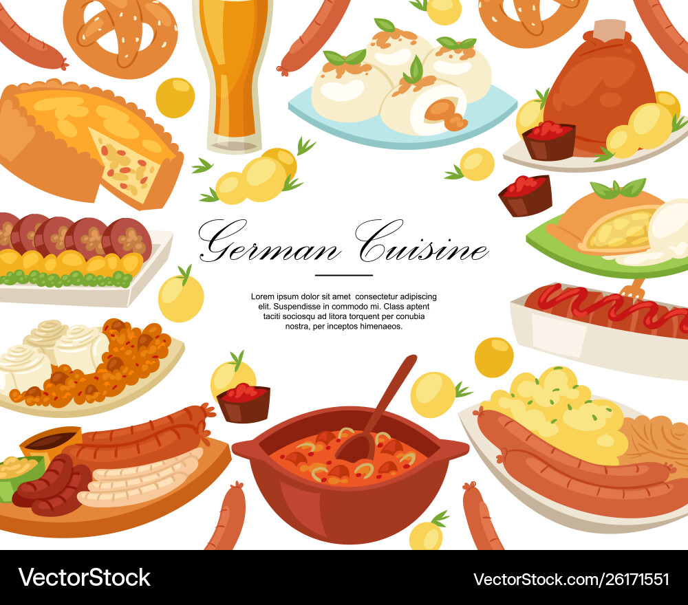 German cuisine background banner Royalty Free Vector Image