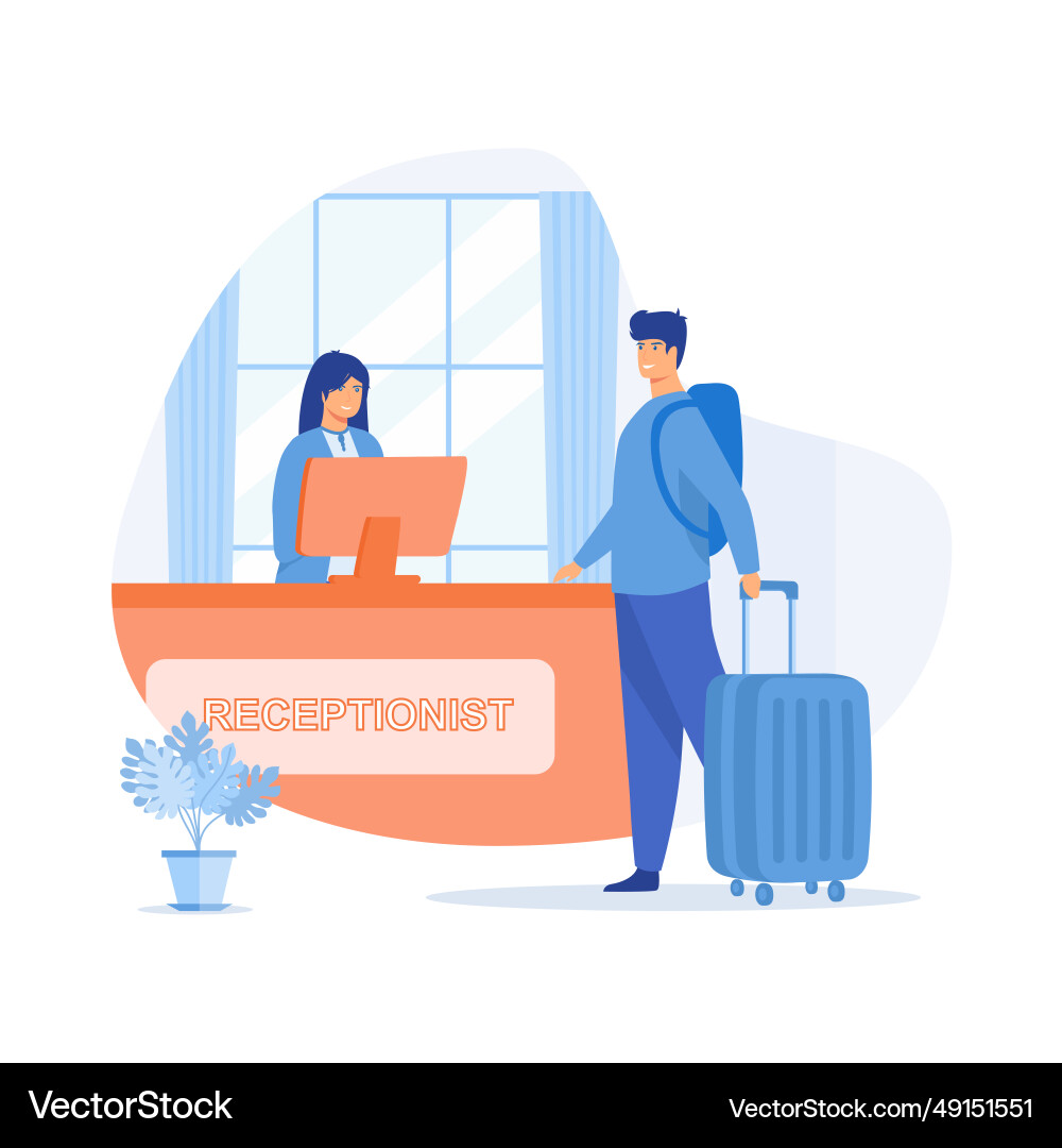 Hotel service receptionist provide information Vector Image