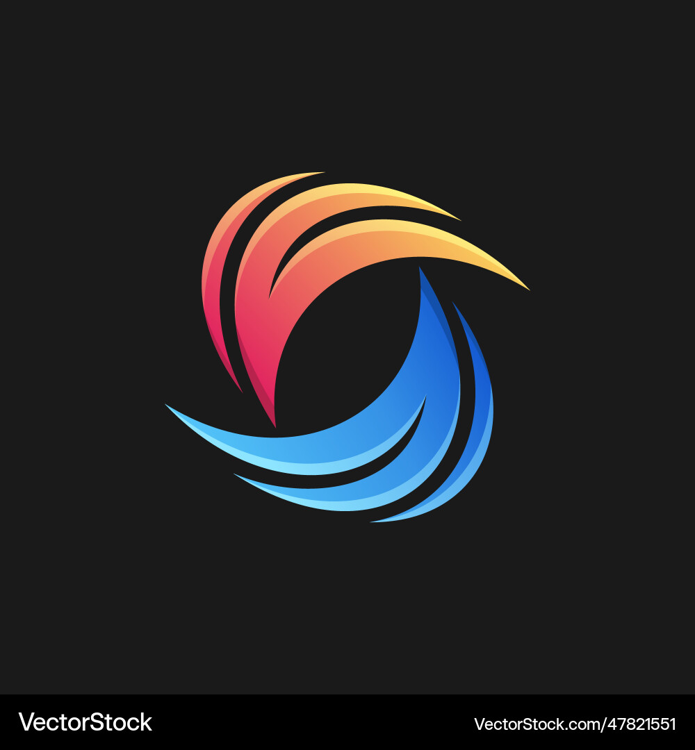 Hvac air logo design Royalty Free Vector Image