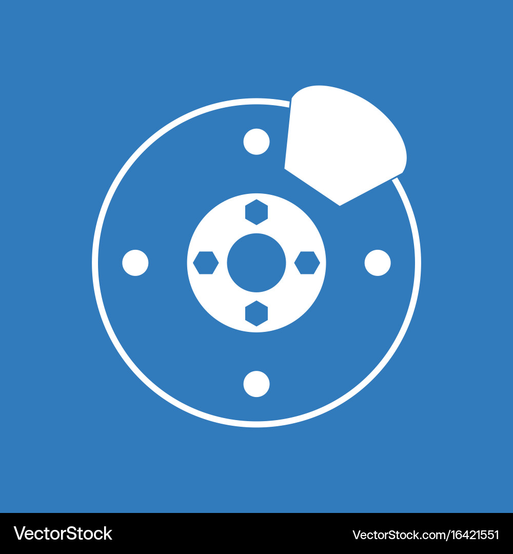Icon wheel and brake Royalty Free Vector Image
