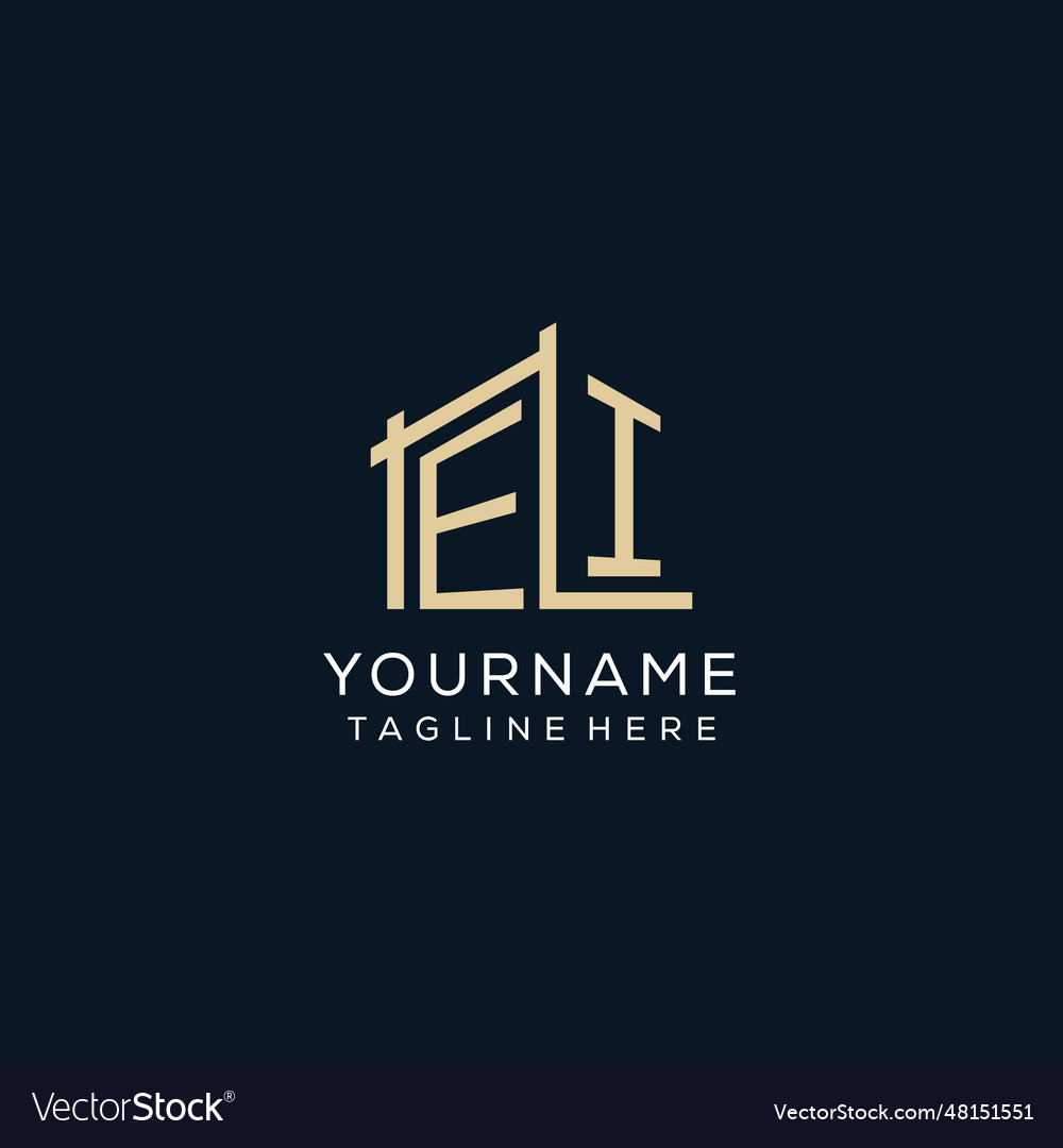 Initial ei logo clean and modern architectural Vector Image