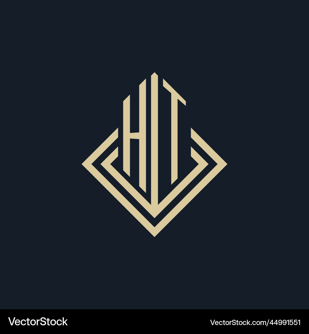Initials ht logo rhombus lines shape style luxury Vector Image