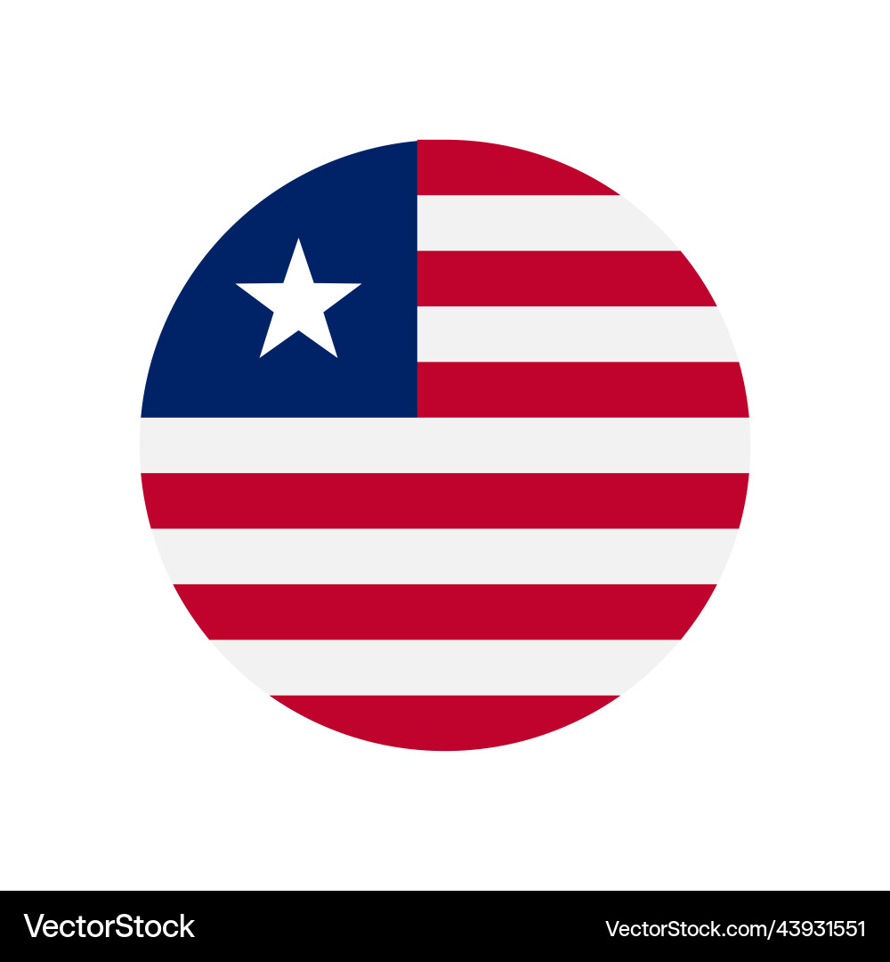 Liberia flag circle on white background Royalty Free Vector