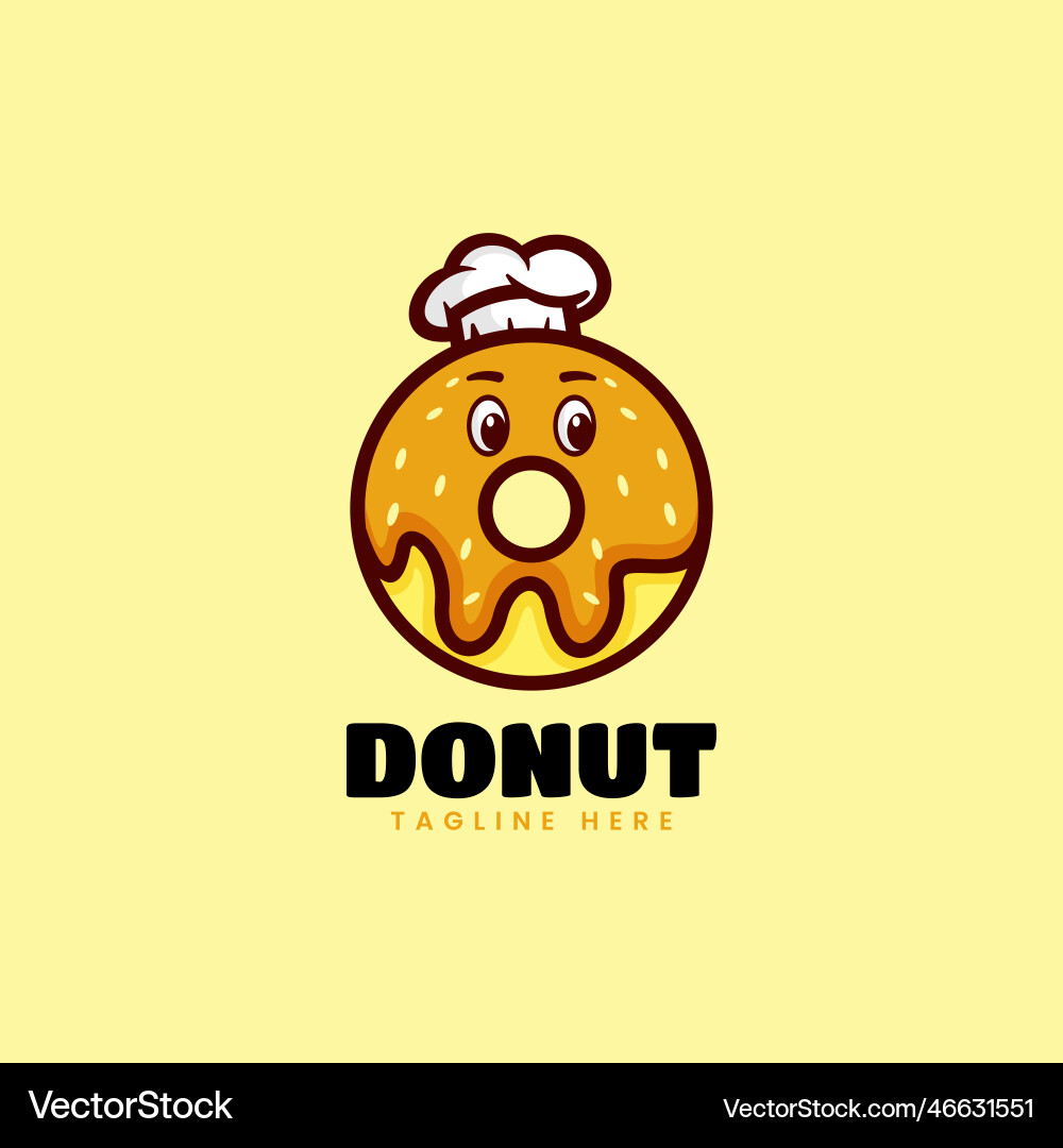 Logo donuts mascot cartoon style Royalty Free Vector Image