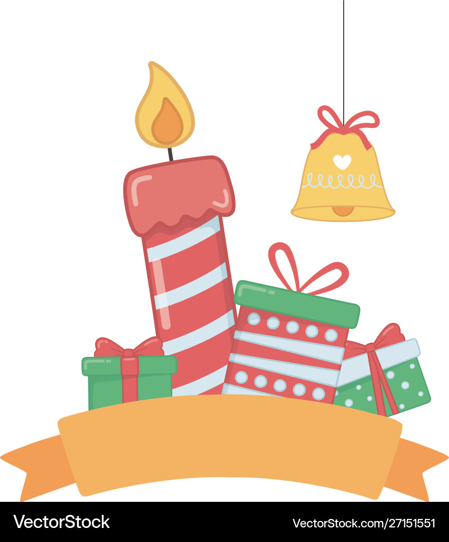 Merry christmas candle design Royalty Free Vector Image