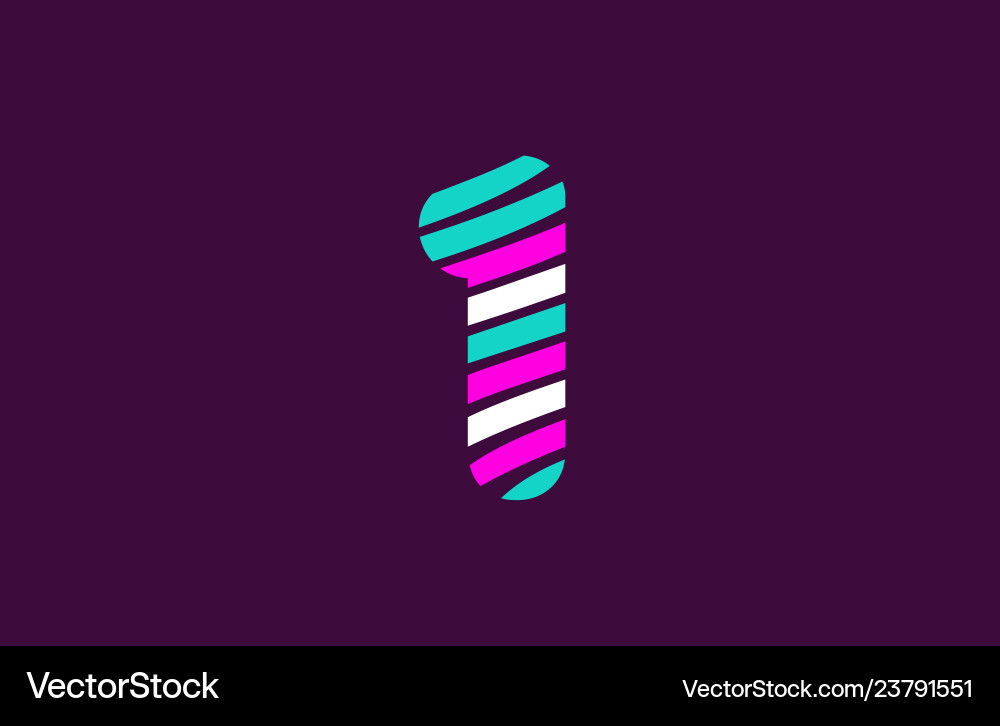Number 1 one logo icon design typography Vector Image