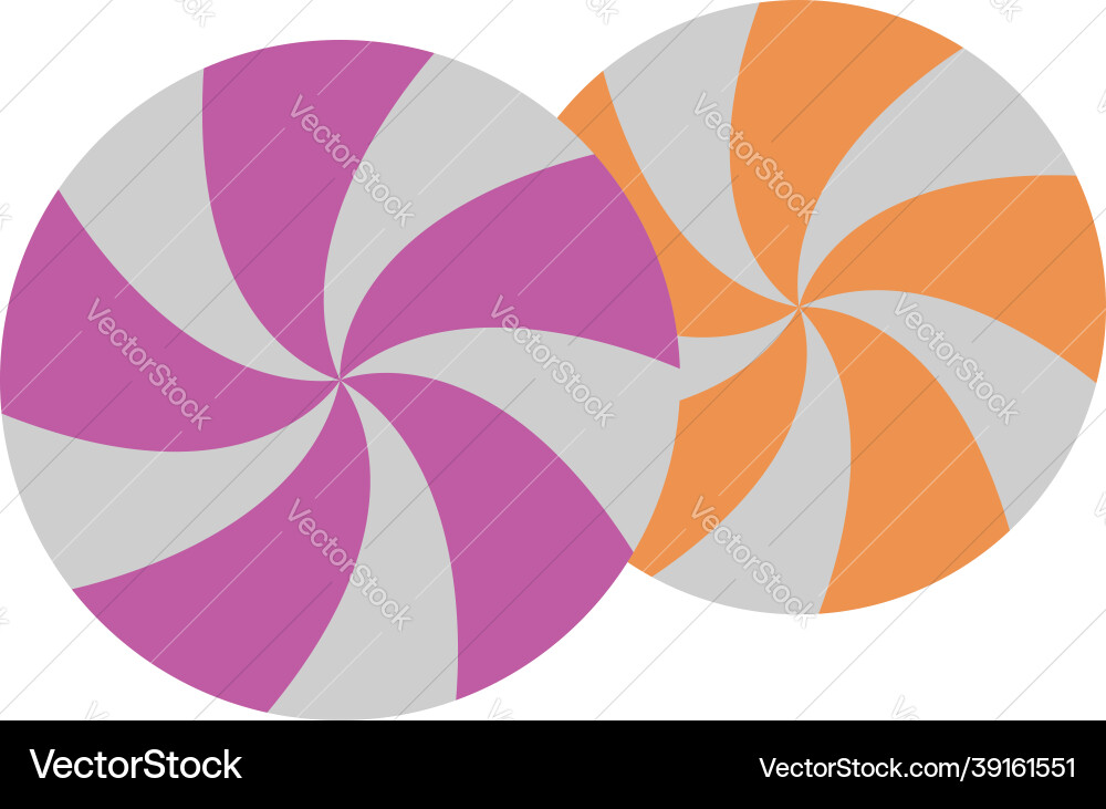 Pink and orange candy on a white background Vector Image