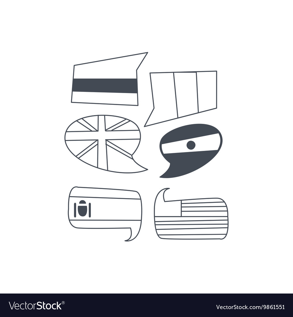 Speech Bubbles With Different Country Flags Vector Image