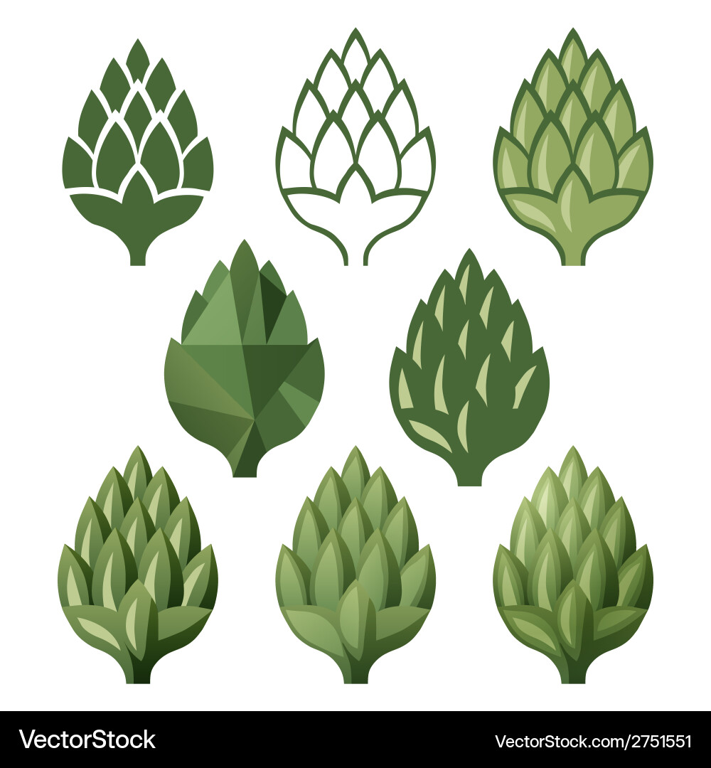 Stylized hop icons Royalty Free Vector Image - VectorStock