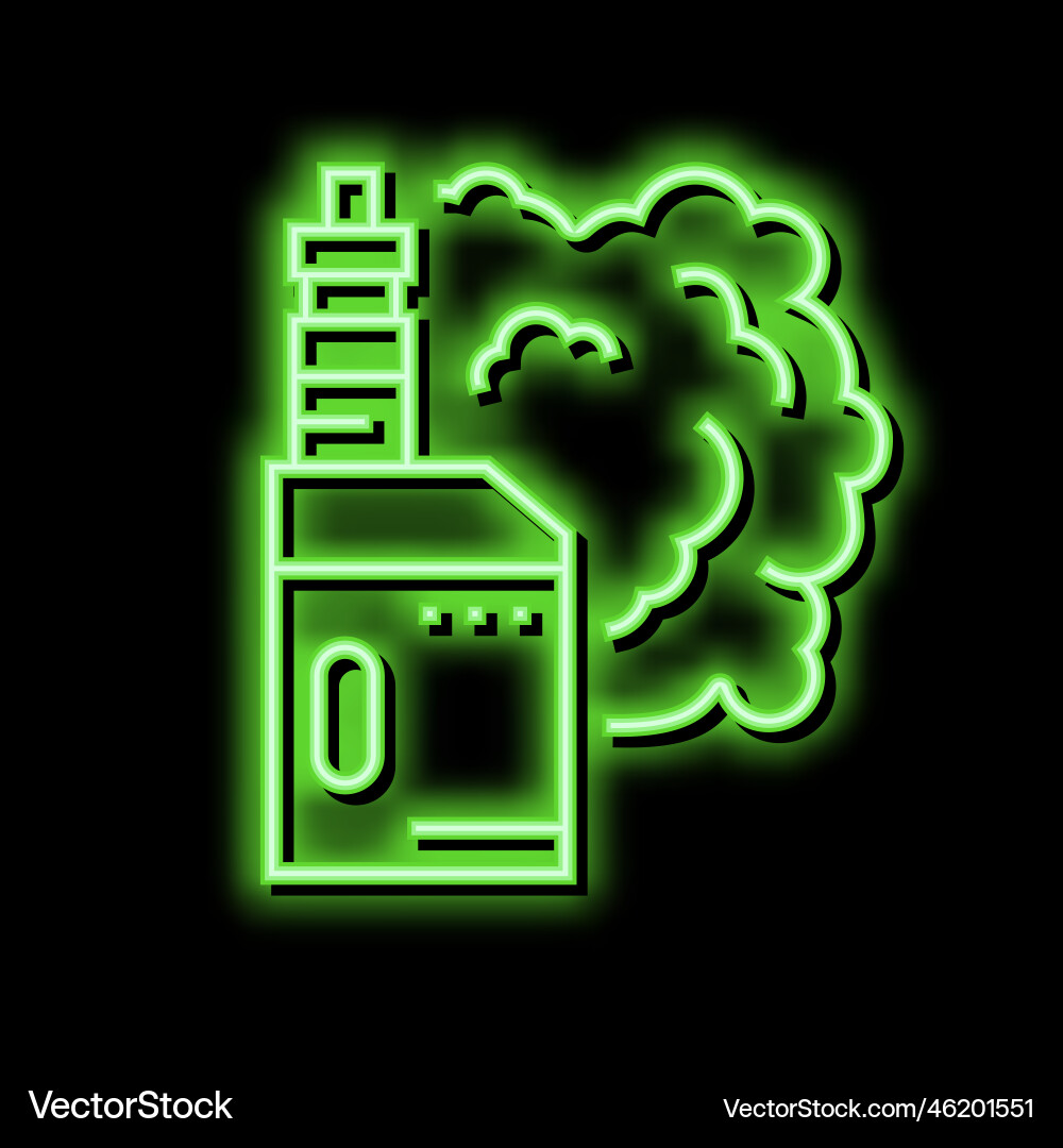 Vape smoke neon glow icon Royalty Free Vector Image