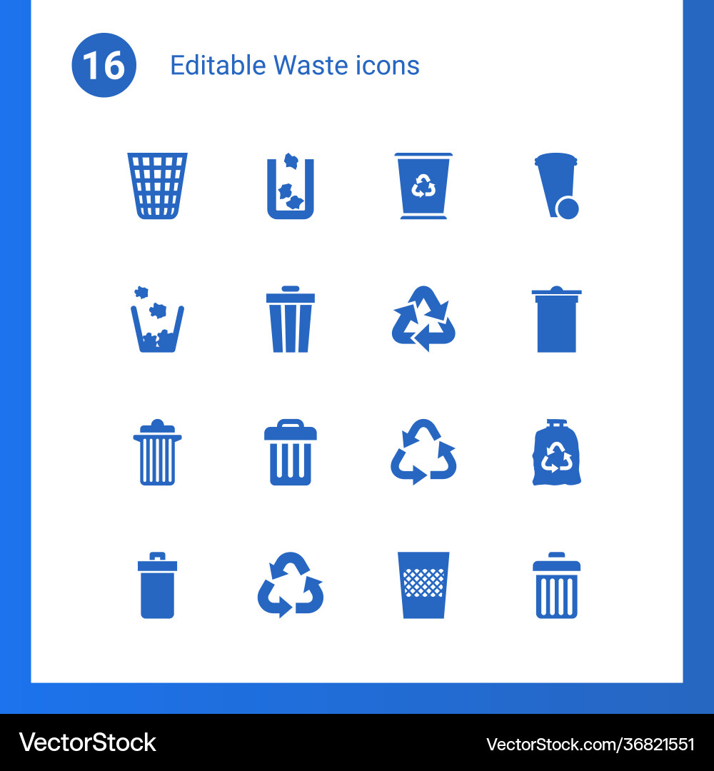 Waste icons Royalty Free Vector Image - VectorStock