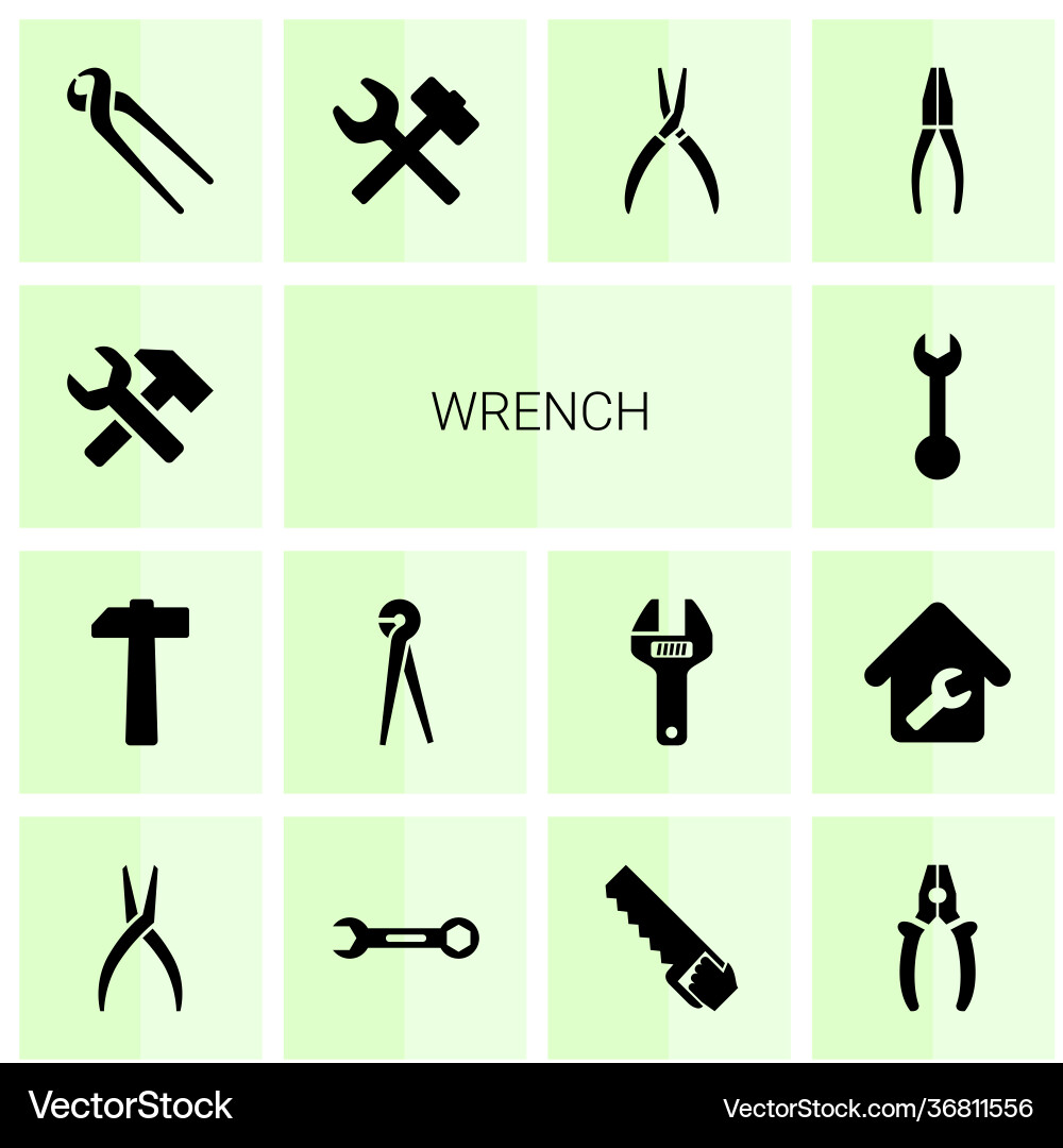 14 wrench icons Royalty Free Vector Image - VectorStock