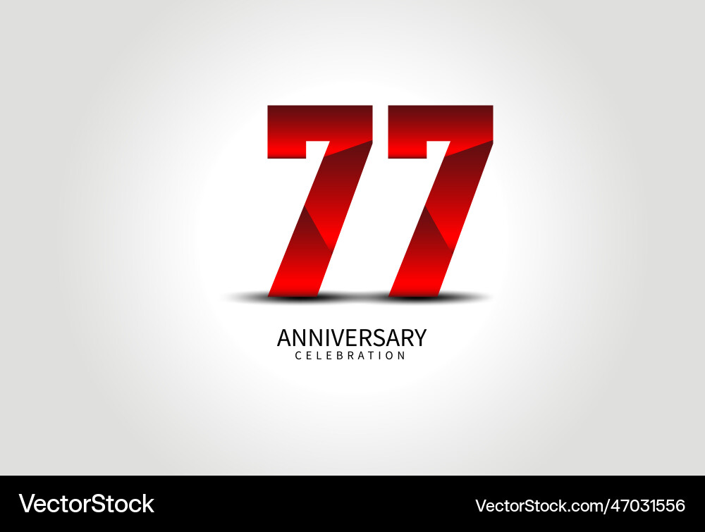 77 year anniversary celebration logo red Vector Image