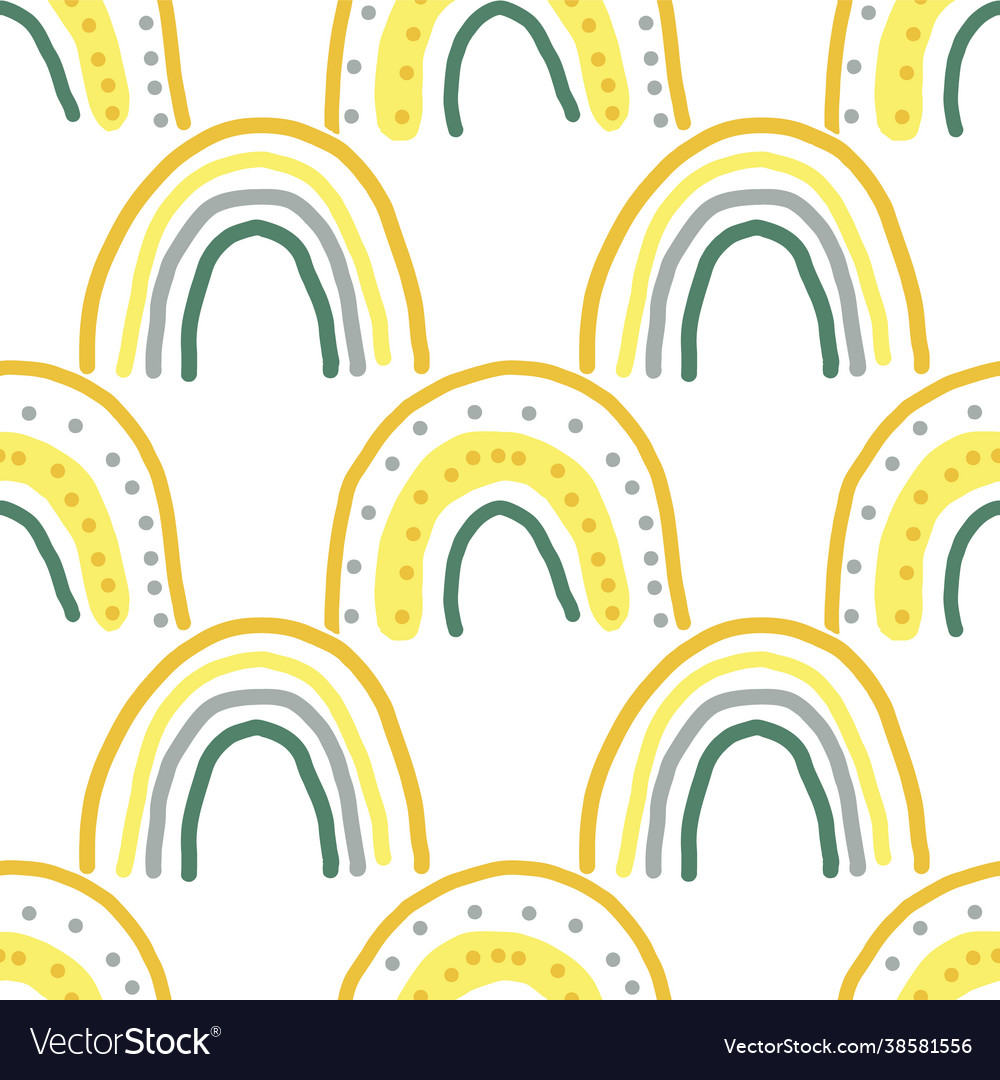 Abstract rainbow seamless pattern hand drawn Vector Image