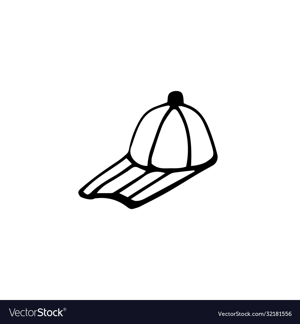 Cap black doodle Royalty Free Vector Image - VectorStock