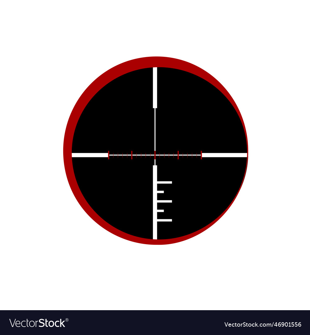 Circular black sniper scope or crosshair cartoon Vector Image