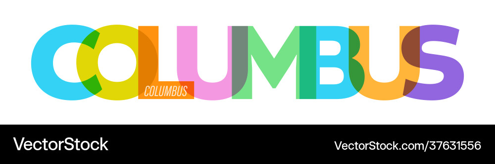 Columbus name city on a white Royalty Free Vector Image